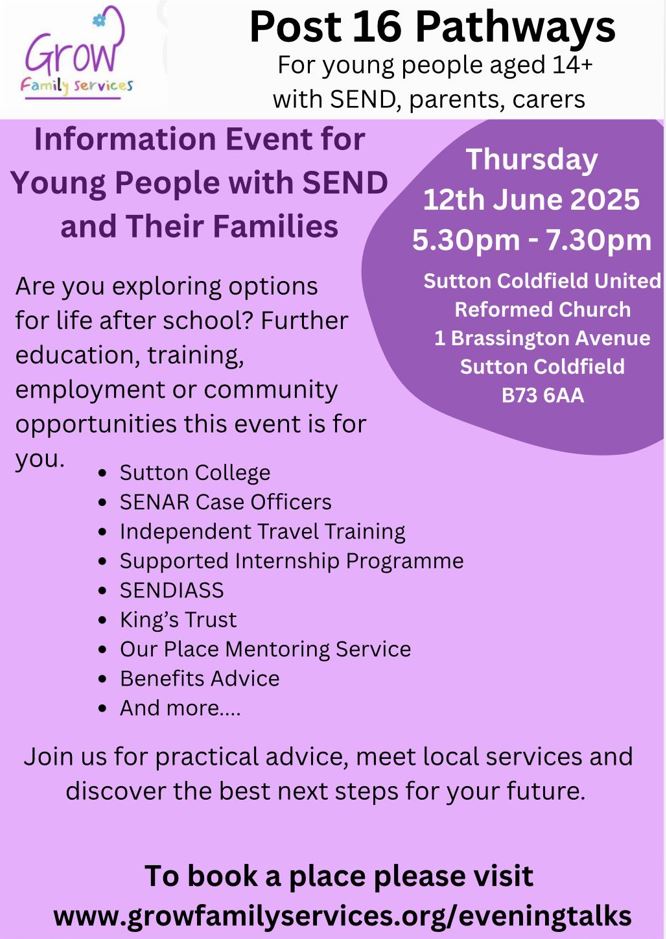 SEND Post 16 information – 2/6/2025 – Erdington Academy